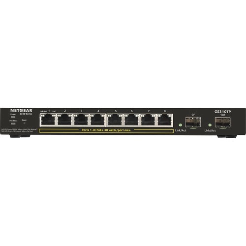Netgear GS310TP 8-Port Gigabit PoE+ Ethernet Smart Managed Pro Desktop ...
